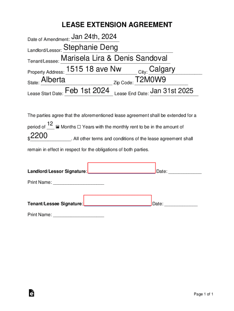 Fillable Online Lease Extension Agreement Fax Email Print - pdfFiller