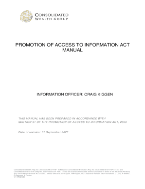 Fillable Online Promotion of Access to Information Act Manual Fax Email ...