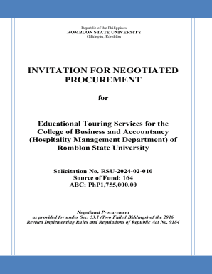 Fillable Online Invitation for Negotiated Procurement for Educational ...