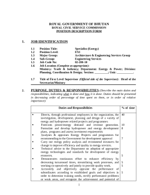 Position Description Doc Template | pdfFiller