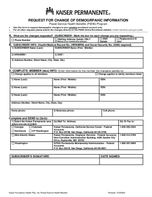 Fillable Online Postal Service Health Benefits (pshb) Program Fax Email ...