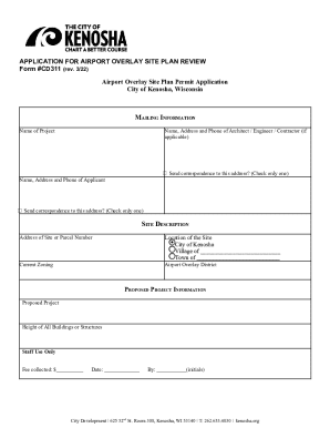 Fillable Online Airport Overlay Site Plan Permit Application Fax Email ...