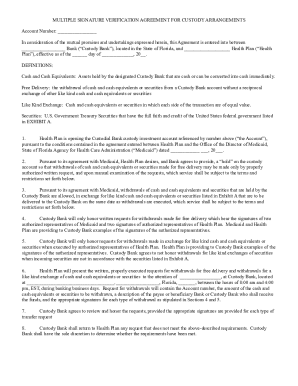 Fillable Online Multiple Signature Verification Agreement Fax Email ...