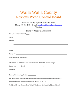 Fillable Online Application for Appointment to Walla Walla County ...
