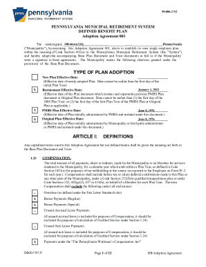 Fillable Online Pennsylvania Municipal Retirement System Defined ...