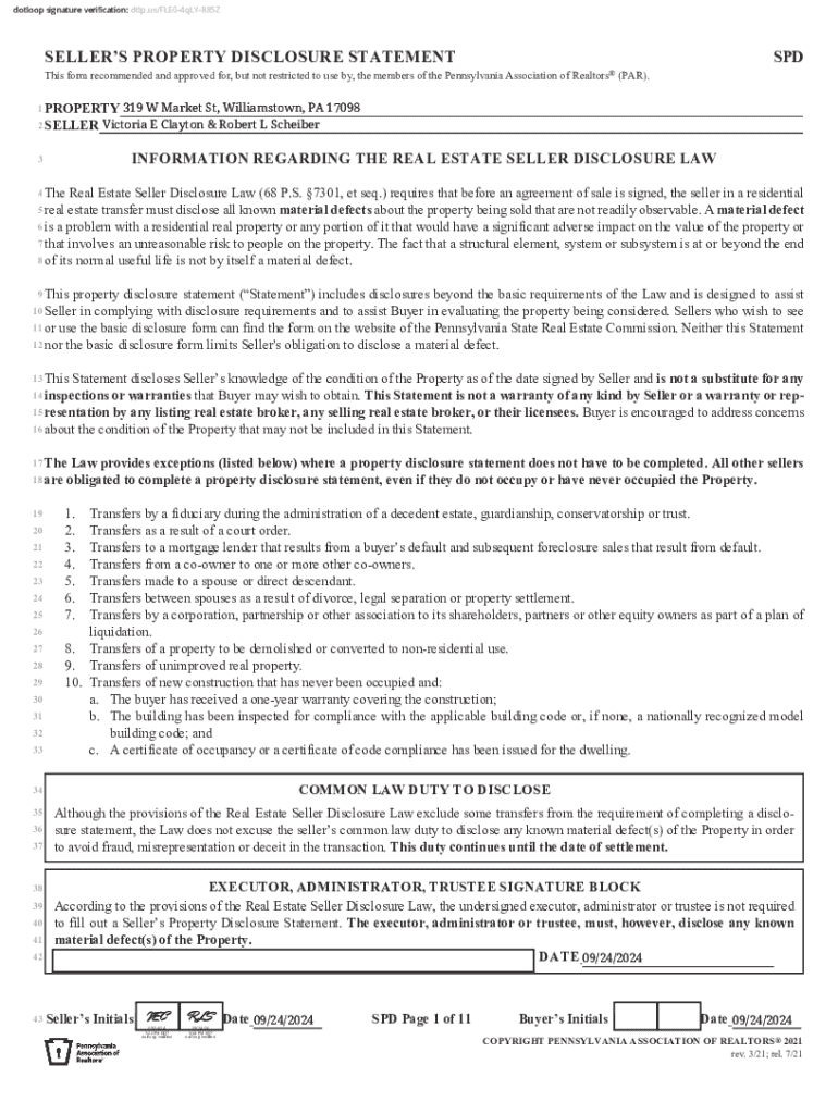 Fillable Online Seller’s Property Disclosure Statement Fax Email Print ...