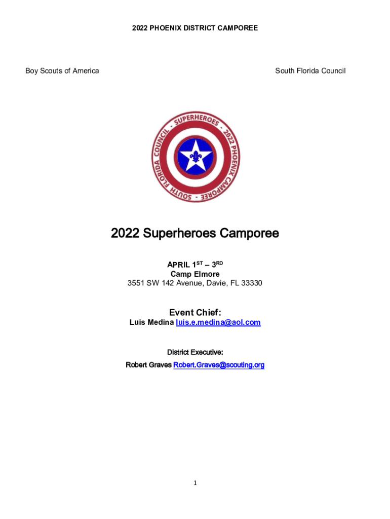 Fillable Online 2022 Superheroes Camporee Fax Email Print - pdfFiller