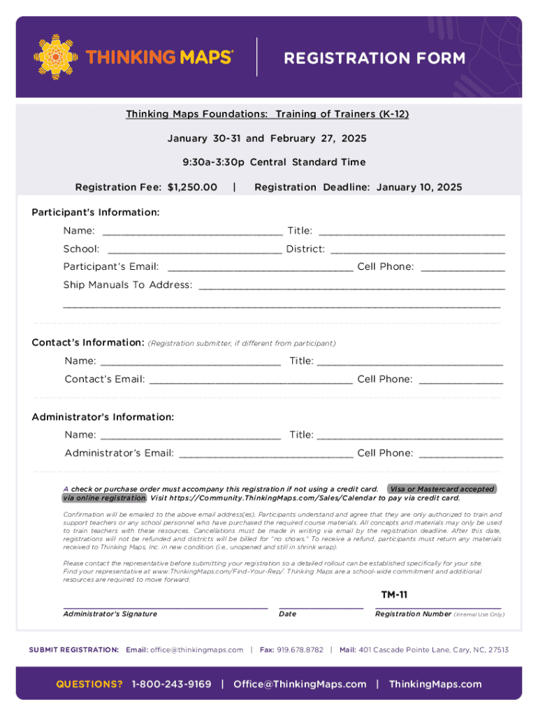 Fillable Online Thinking Maps Foundations: Training of Trainers (k-12) Fax Email Print - pdfFiller