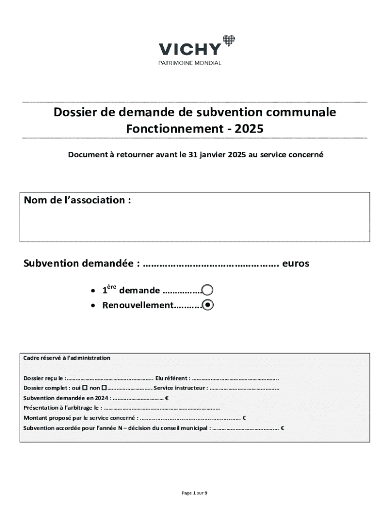 Remplissable en ligne Fonctionnement - 2025 Fax Email Imprimer - pdfFiller