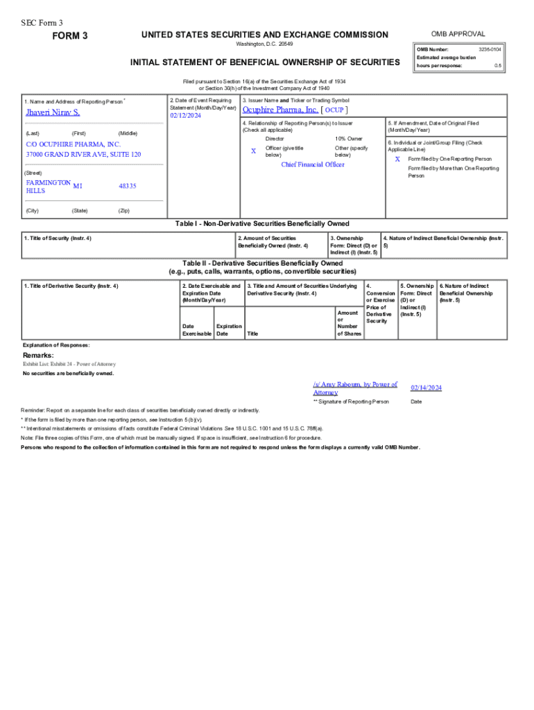 Fillable Online Initial Statement of Beneficial Ownership of Securities ...
