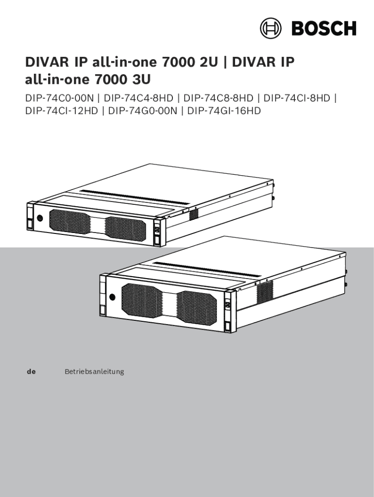 Ausfüllbares Online Divar Ip All-in-one 7000 2u | Divar Ip All-in-one 7000 3u Fax Email Druck ...