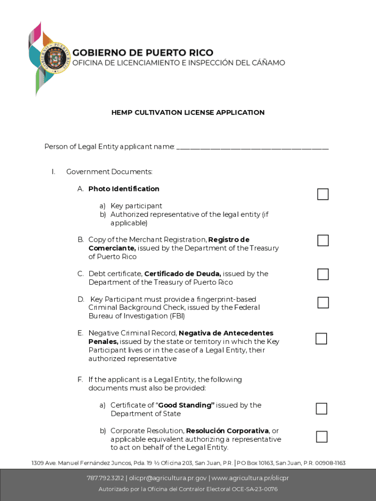 Fillable Online Hemp Cultivation License Application Fax Email Print ...