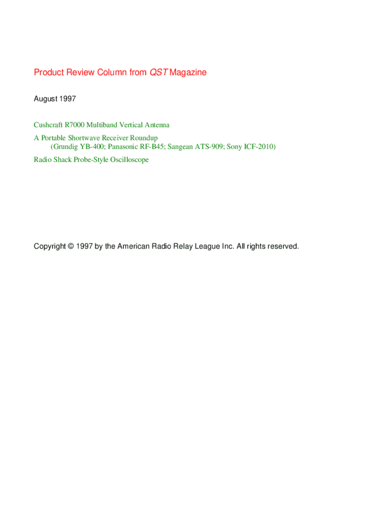 Fillable Online Cushcraft R7000 Multiband Vertical Antenna Fax Email ...