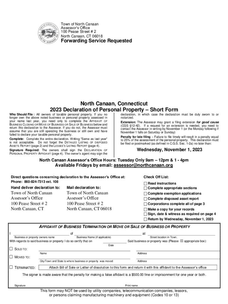 Fillable Online 2023 Declaration of Personal Property Fax Email Print ...