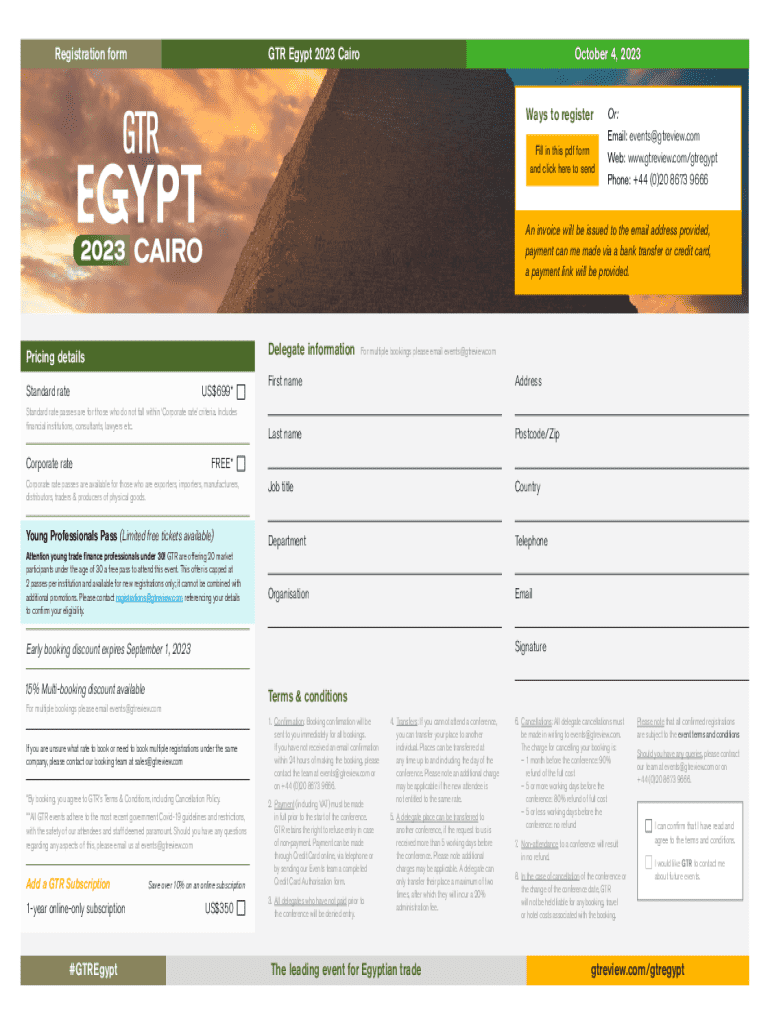 Fillable Online Gtr Egypt 2023 Fax Email Print - pdfFiller