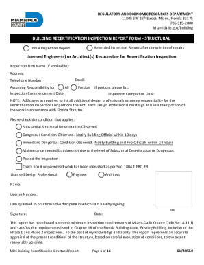 Fillable Online Building Recertification Inspection Report Fax Email ...