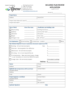 Fillable Online Building Plan Review Application Fax Email Print ...