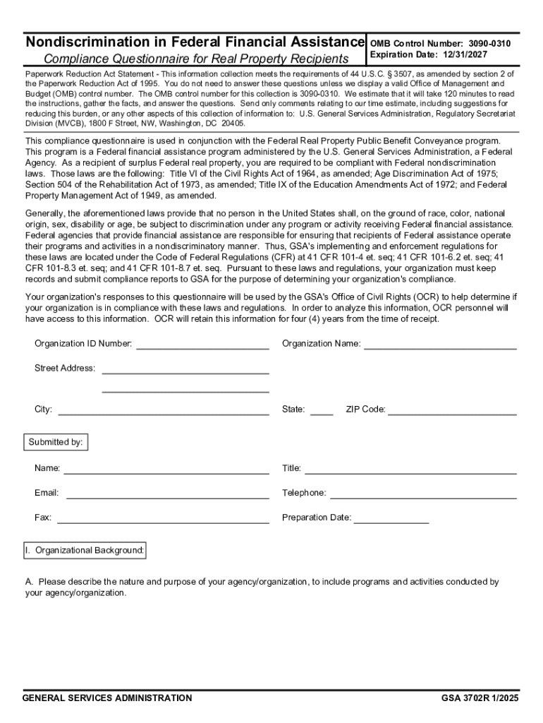 Fillable Online Nondiscrimination in Federal Financial Assistance ...