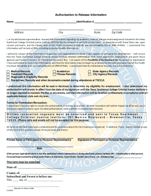 Fillable Online Authorization to Release Information Fax Email Print - pdfFiller