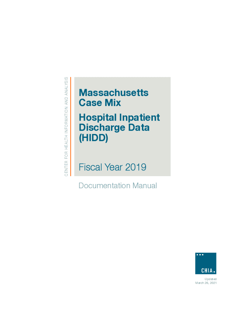 Fillable Online Documentation Manual for Massachusetts Case Mix Hospital Inpatient Discharge ...
