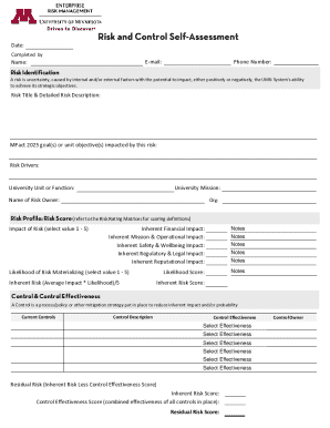 Fillable Online Risk and Control Self-assessment Fax Email Print ...