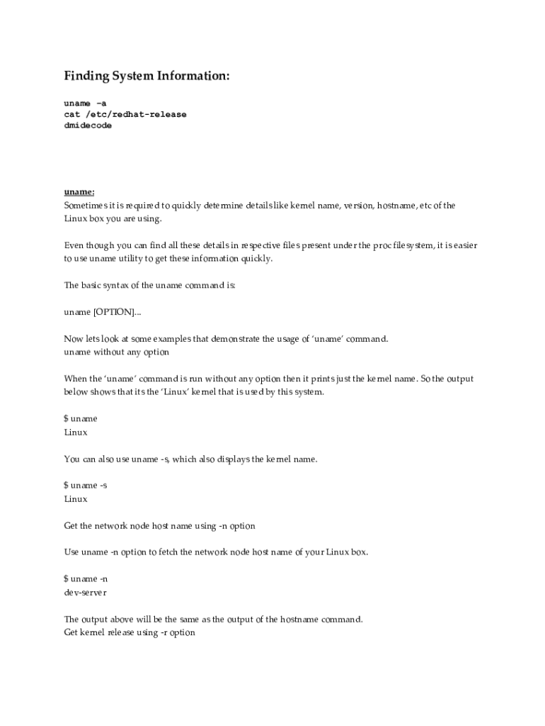 Fillable Online Finding System Information: Fax Email Print - pdfFiller