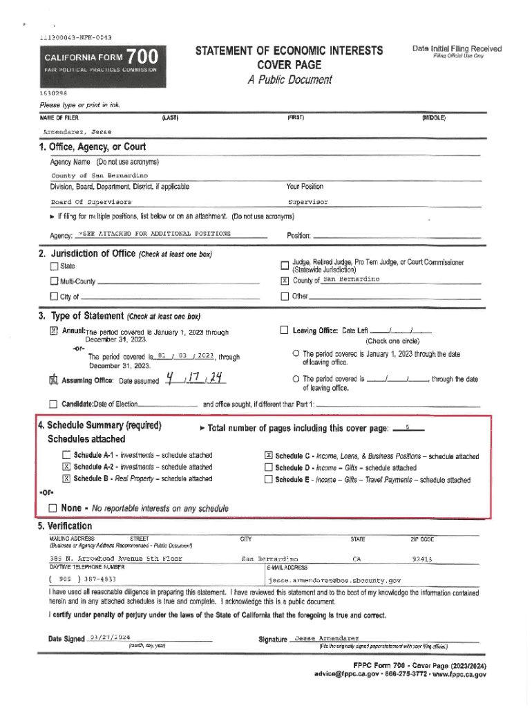 Fillable Online Statement of Economic Interests Fax Email Print - pdfFiller