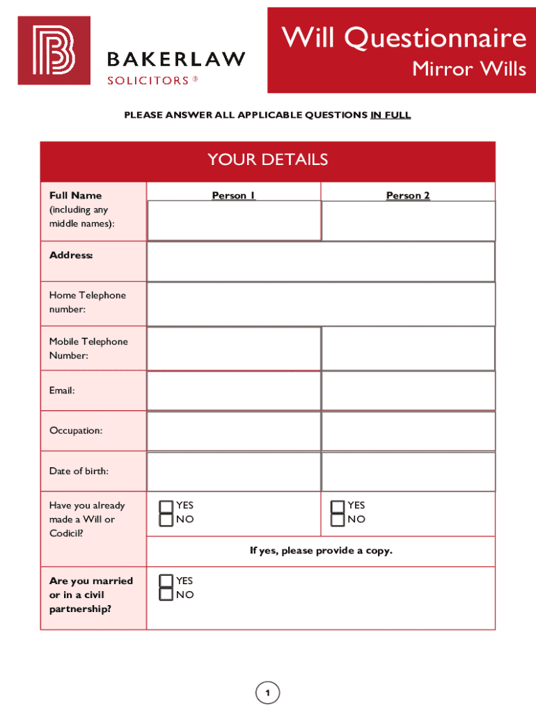 Fillable Online Mirror Wills Fax Email Print - pdfFiller
