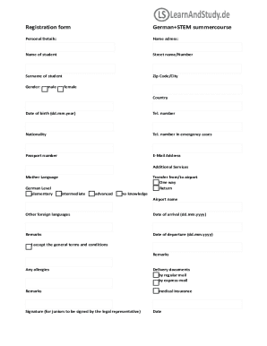 Fillable Online German+stem Summercourse Fax Email Print - pdfFiller