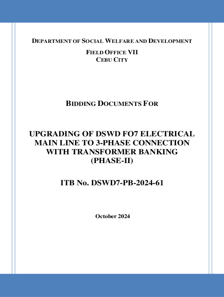 Fillable Online UPGRADING OF DSWD FO7 ELECTRICAL Fax Email Print ...
