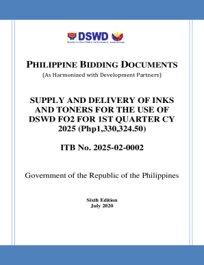 Fillable Online Supply and Delivery of Inks and Toners for Dswd Fo2 for ...