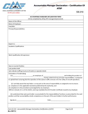 Fillable Online Accountable Manager Declaration Fax Email Print - pdfFiller