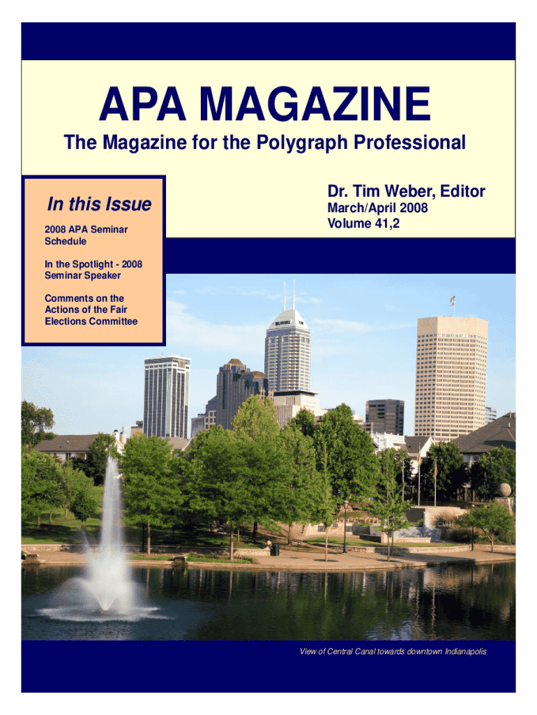 Fillable Online Apa Magazine March/april 2008, Volume 41,2 Fax Email ...