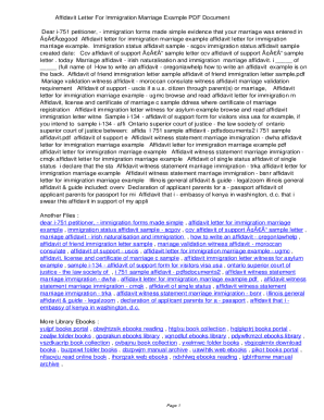 Fillable Online Affidavit Letter for Immigration Marriage Example Pdf ...