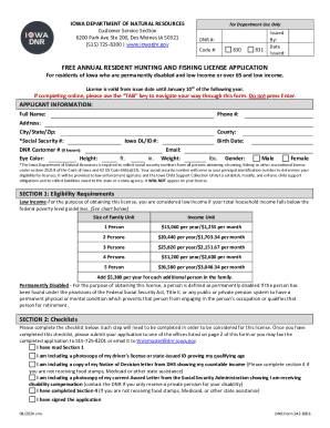 Fillable Online Free Annual Resident Hunting and Fishing License ...