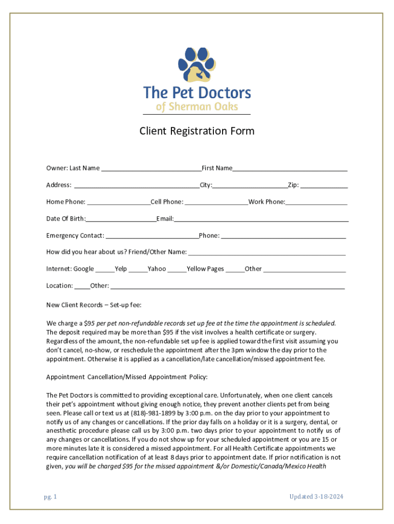 Fillable Online Client Registration Form Fax Email Print - pdfFiller