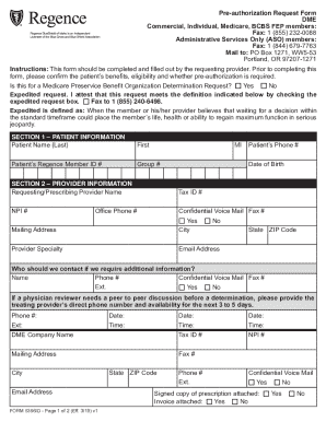 Fillable Online Dme Pre-authorization Request Fax Email Print - pdfFiller