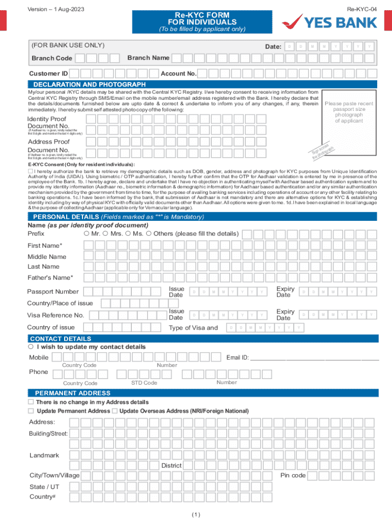 Fillable Online Re-kyc-04 Fax Email Print - pdfFiller