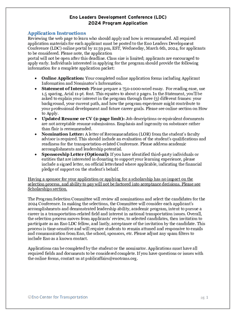 Fillable Online Eno Leaders Development Conference (ldc) 2024 Program ...