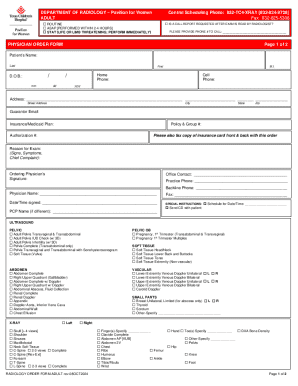Fillable Online Physician Order Form Fax Email Print - pdfFiller