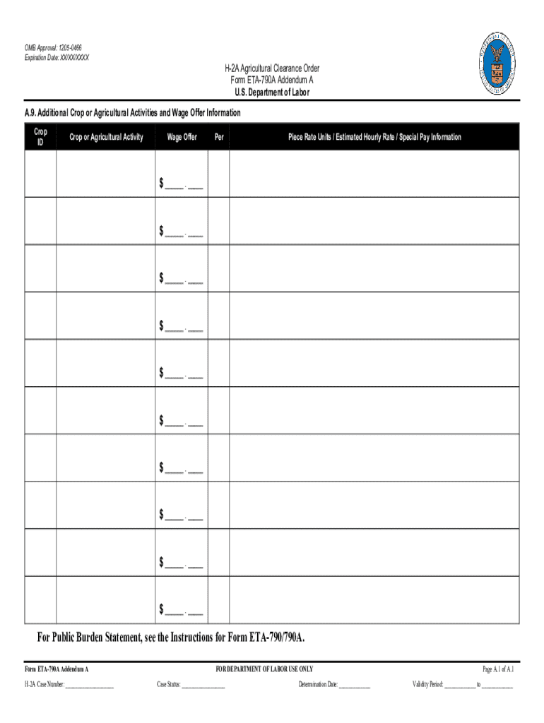 Fillable Online H-2a Agricultural Clearance Order Fax Email Print ...