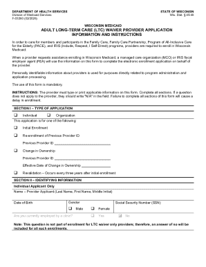 Fillable Online Wisconsin Medicaid Adult Long-term Care (ltc) Waiver ...