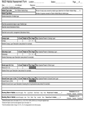 Fillable Online Habitat Assessment Form Fax Email Print - pdfFiller