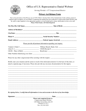 Fillable Online Privacy Act Release Form Fax Email Print - pdfFiller