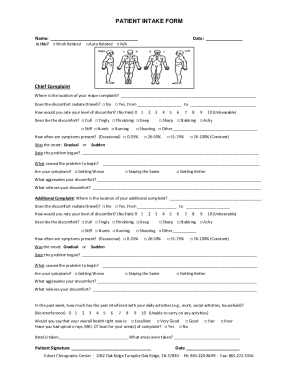 Fillable Online Patient Intake Form Fax Email Print - pdfFiller