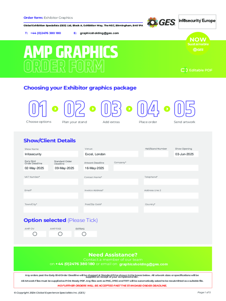 Fillable Online Exhibitor Graphics Order Form Fax Email Print - pdfFiller