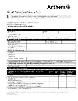 Fillable Online Health Education Referral Form Fax Email Print - pdfFiller