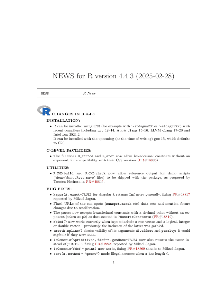 Fillable Online R can be installed using C23 (for example with ...
