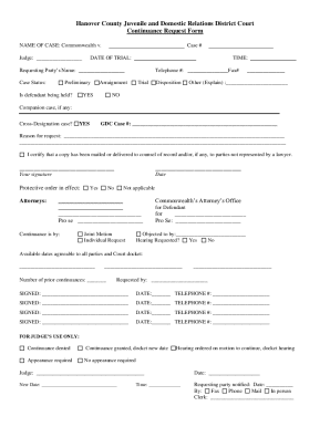 Fillable Online Hanover County Juvenile and Domestic Relations District ...