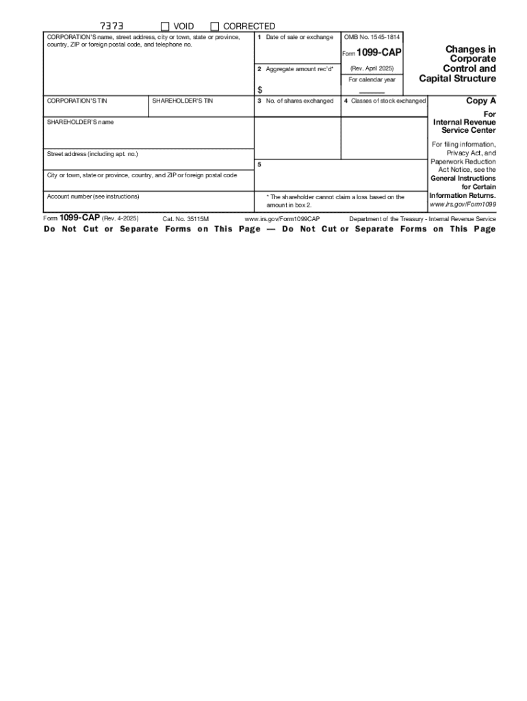 Form 1099-CAP (Rev April 2025): Fill out & sign online | DocHub